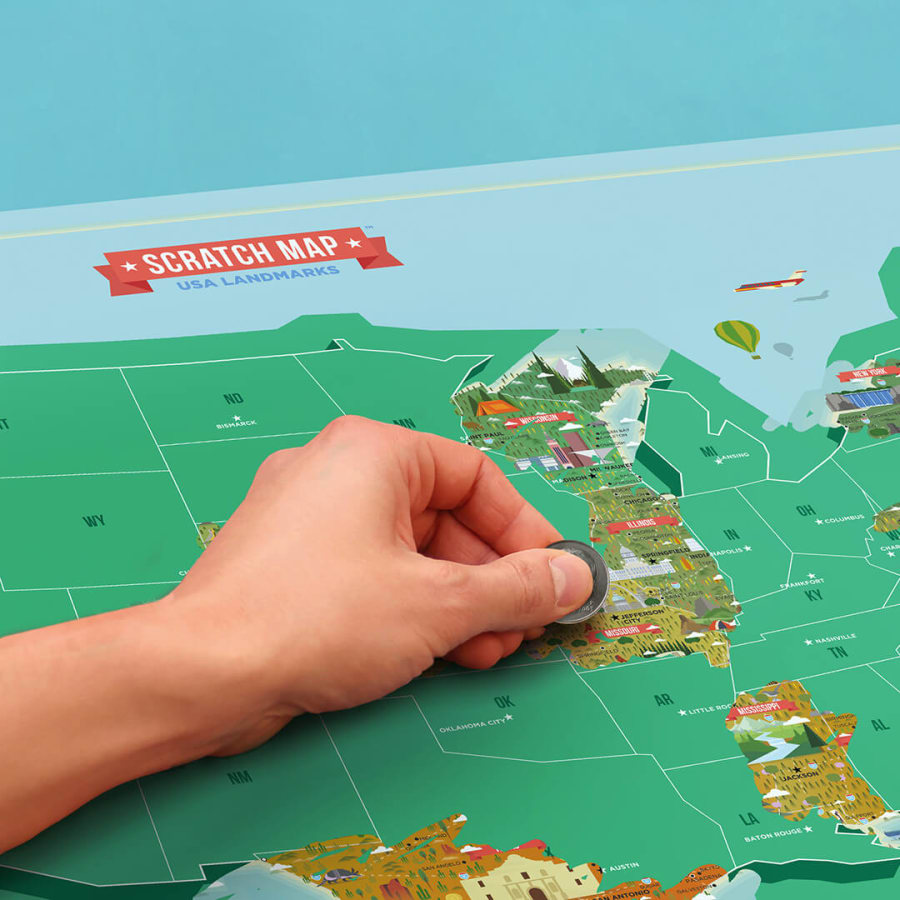 United States Landmarks Scratch Map – Directed Media Inc.
